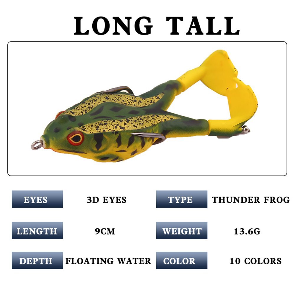 1x Fishing Lures Surface Freshwater Frog Lure Bait Cod Belly Perch Cod ...