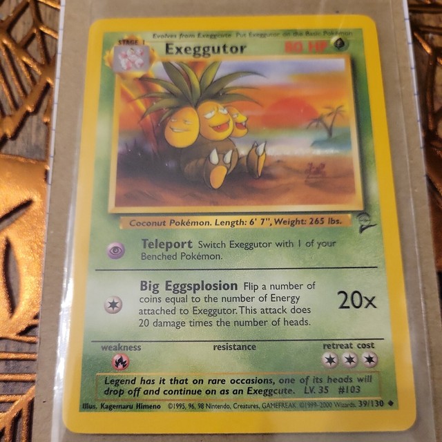 Pokémon TCG Exeggcutor Base Set 2 39/130 Regular Unlimited Uncommon for ...