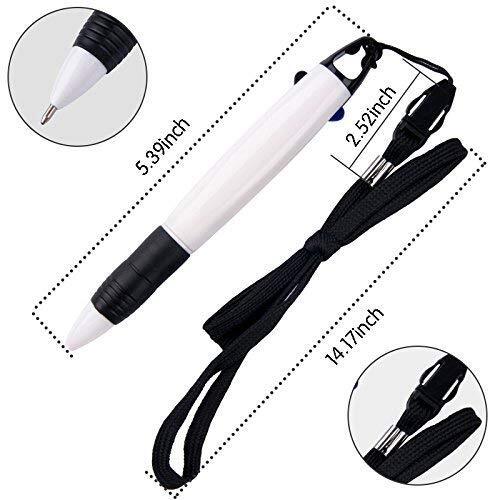 Neck Pens in a Rope Retractable Pen on Lanyard 2 Colors Ink Ballpoint ...