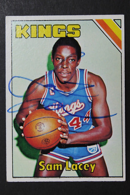 Sam Lacey (d.2014) Kings Autographed 1975 Topps #158 Signed Basketball ...