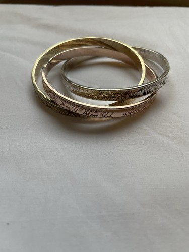 Tiffany and Co 2007 925 Stamped 3 Tone Interlocking Bangles | eBay