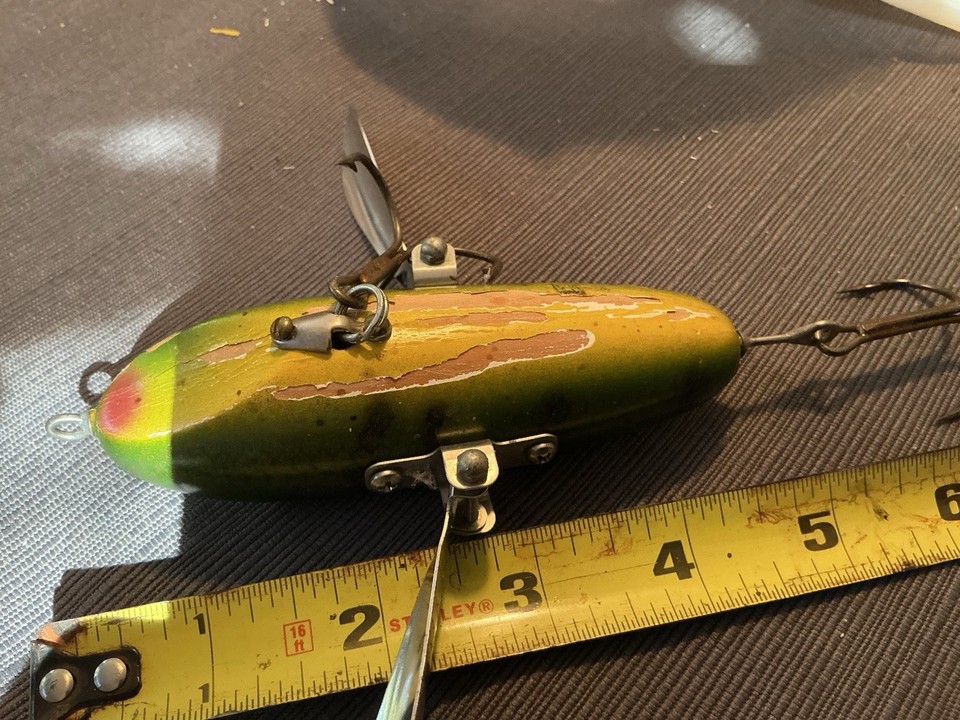 Vintage Wood Jointed Muskie, Musky Lure LE LURE FROG | eBay