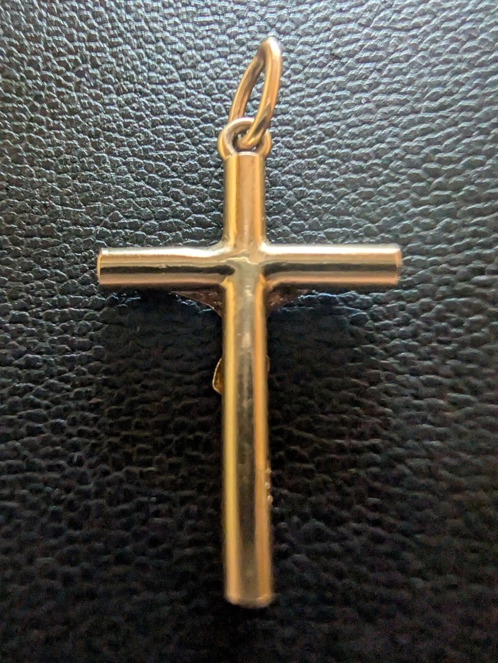 375 Gold 9ct Yellow Gold Cross Pendant 3.52g Religious Christian God ...