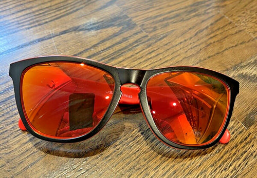 OAKLEY FROGSKINS SUNGLASSES RETRO RED BLACK FRAME RUBY MIRROR LENS ...