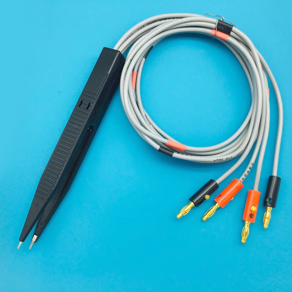 SMD Tweezer Kelvin Clip W 4mm banana plug Test Probe Cable for LCR ...