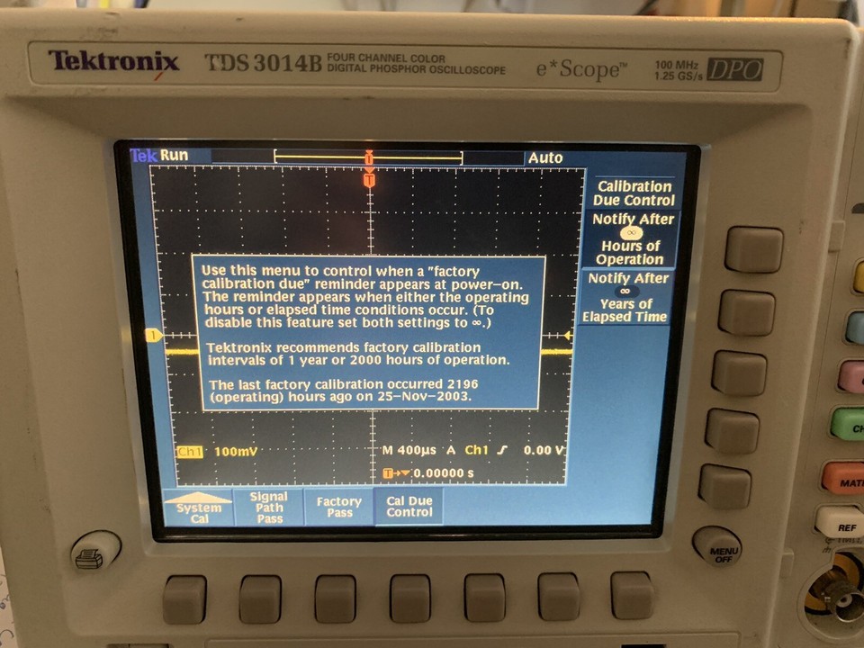 Low 2196 use-hours Calibrated Tektronix TDS3014B Digital Oscilloscope ...
