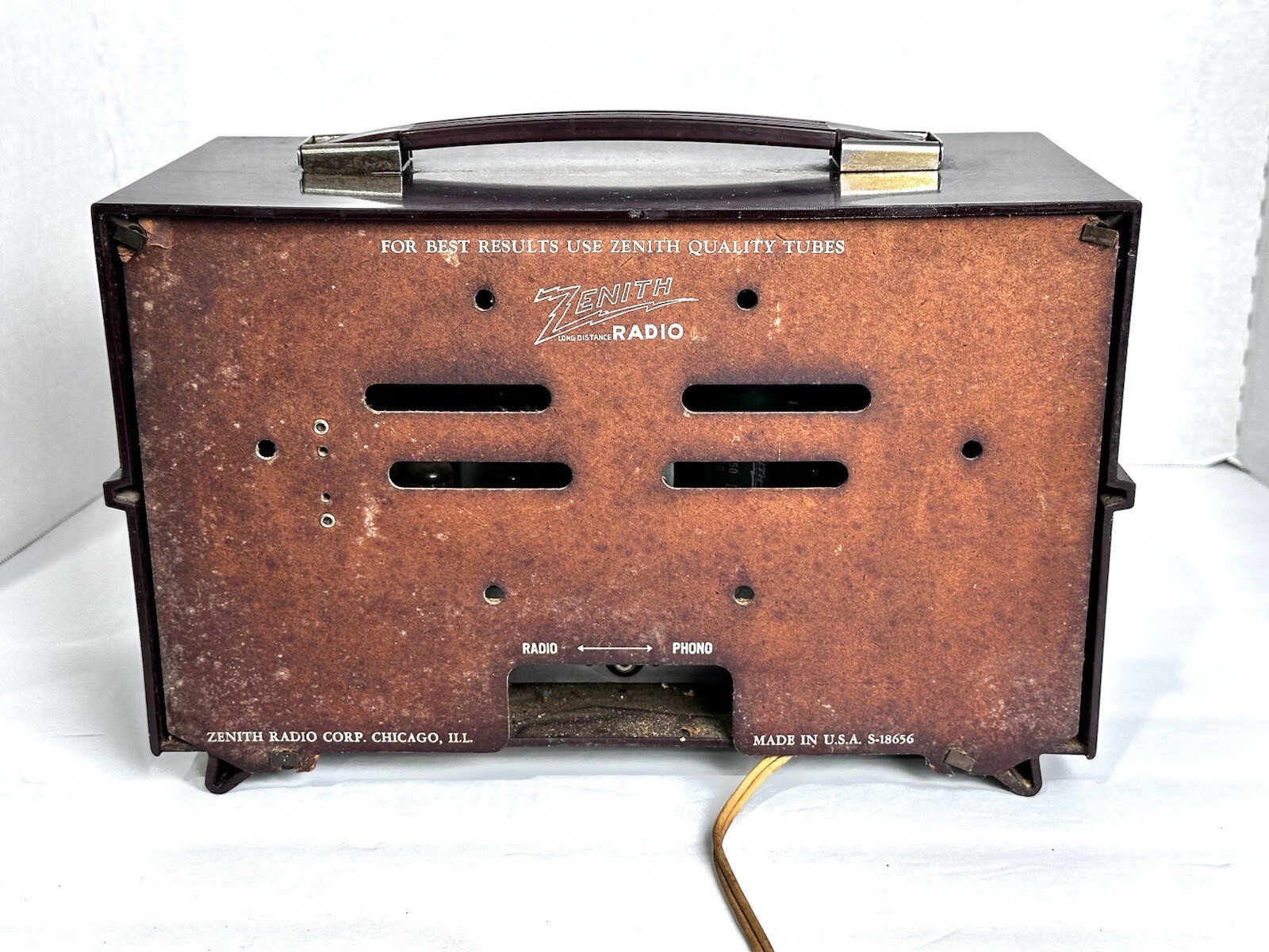 VINTAGE Art Deco BAKELITE ZENITH VACUUM TUBE RADIO Phono Input Original ...