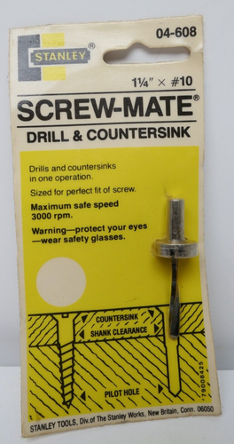 RARE Vintage Stanley Screw-Mate Drill & Countersink #04-608 1-1/4" x ...