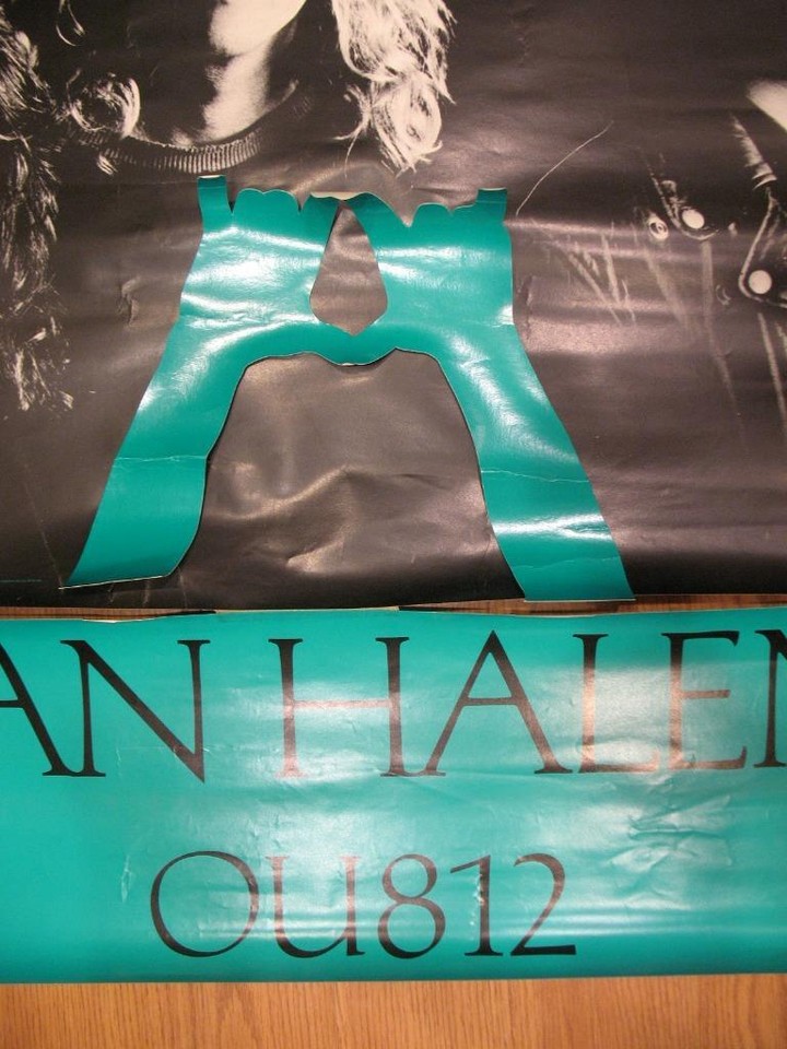 Original Vintage 1988 VAN HALEN OU812 Tour Album Promo POSTER 27"x 34 ...