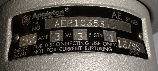 Appleton AEP10353 AE Plug 50FT 12/3 wire 12/3 cable 12-3 Type SO P-123 ...