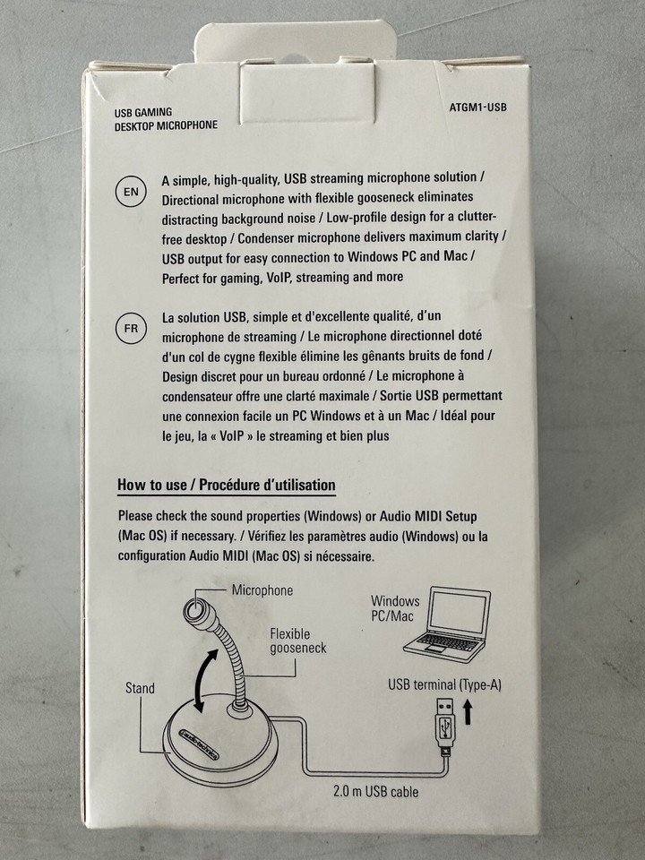 Audio-Technica ATGM1-USB Low-Profile USB Gaming Desktop Microphone | eBay