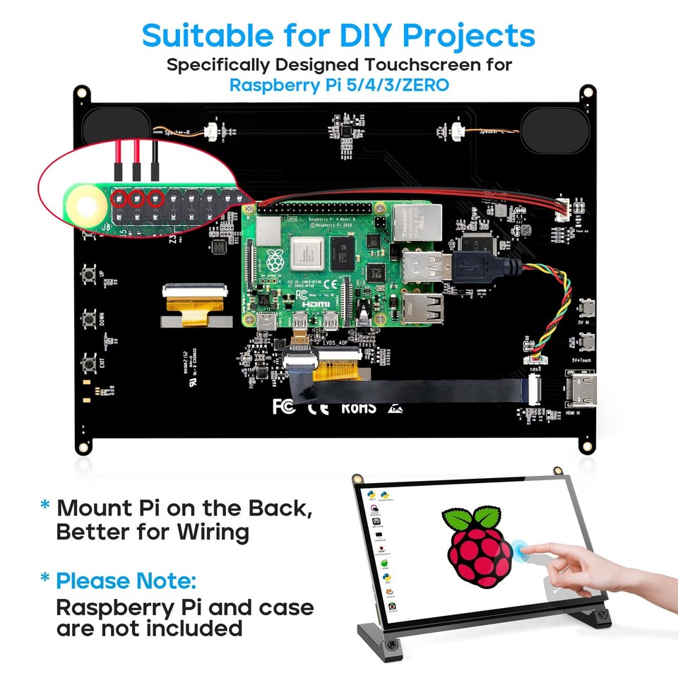 ROADOM Raspberry Pi Screen, 10.1’’ Touchscreen Monitor, IPS FHD | eBay