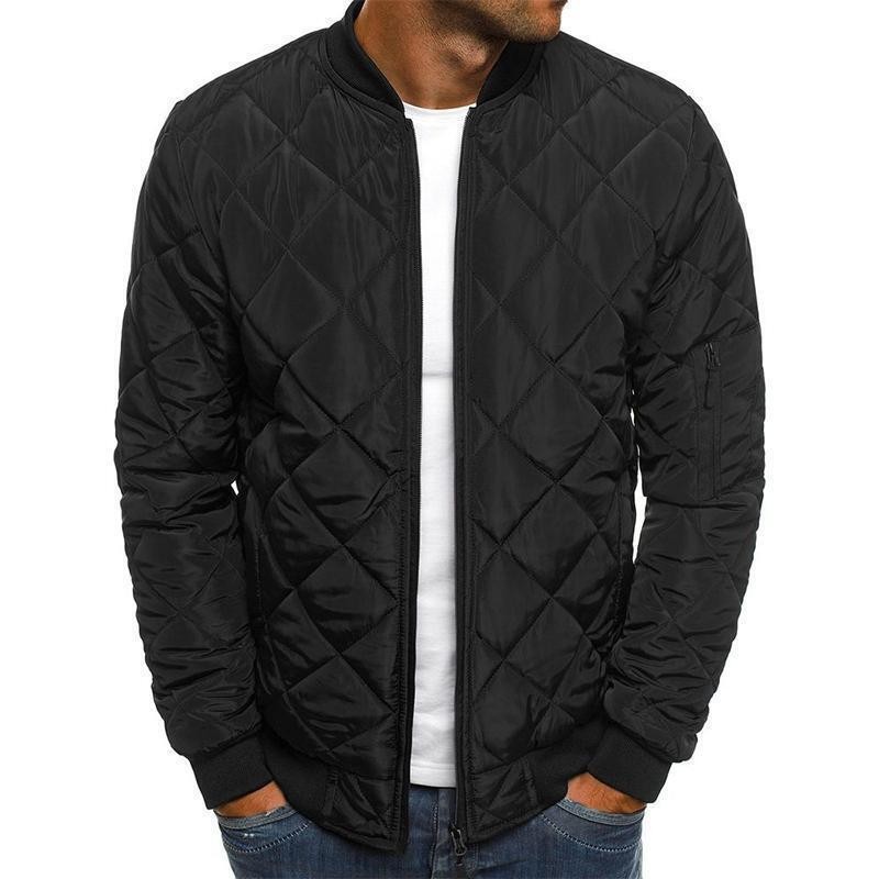 Men Bomber Outwear Sports Jacket Quilted Casual Loose Winter Coat Warm ...