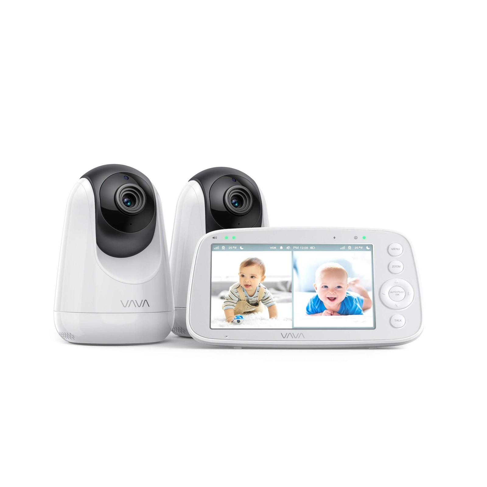 Baby Monitor with 2 Cameras and Two-Way Audio Split IPS Screen and ...