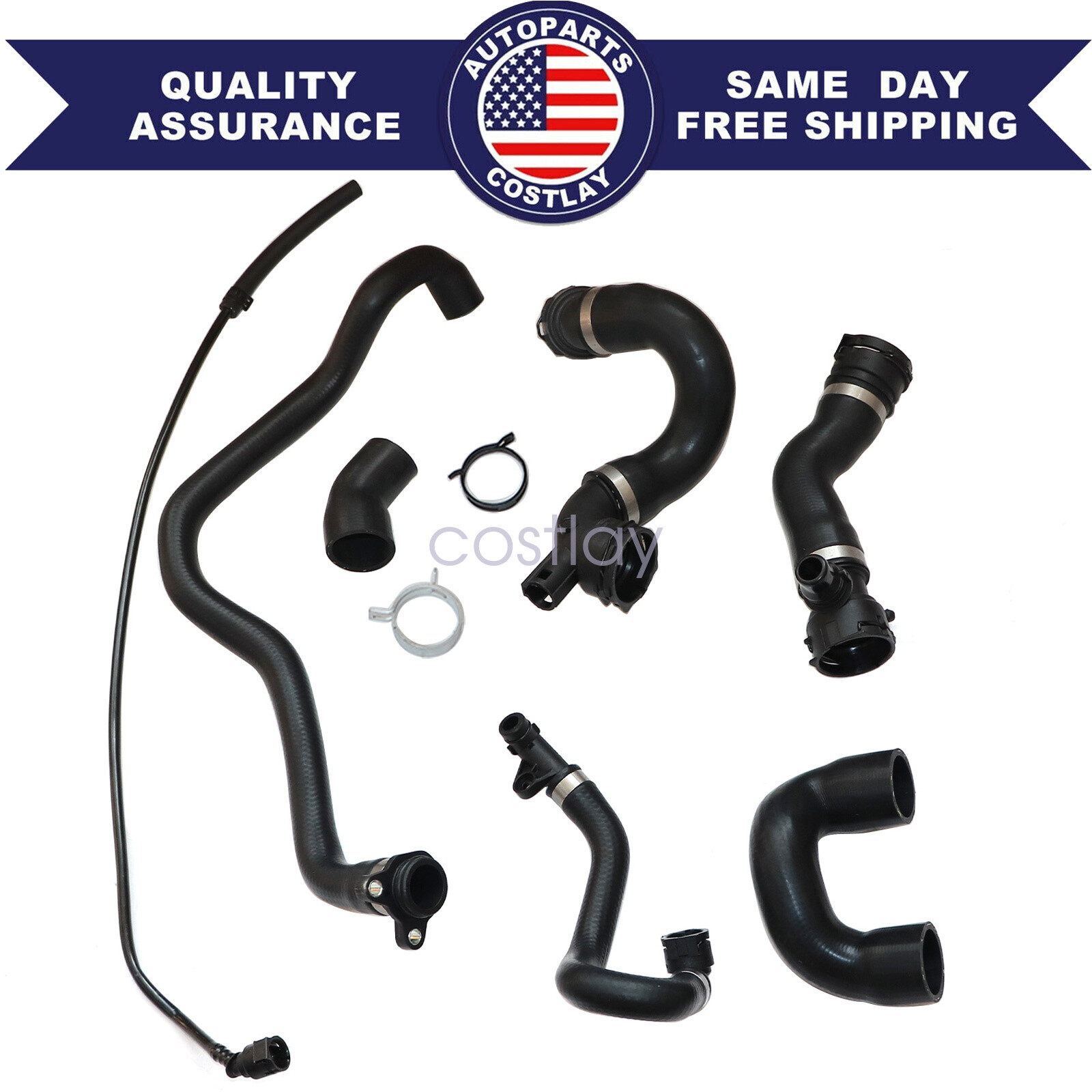 Fits BMW E90 128i 328i (07-11) N51 Radiator Coolant Water Hose Pipe Kit ...