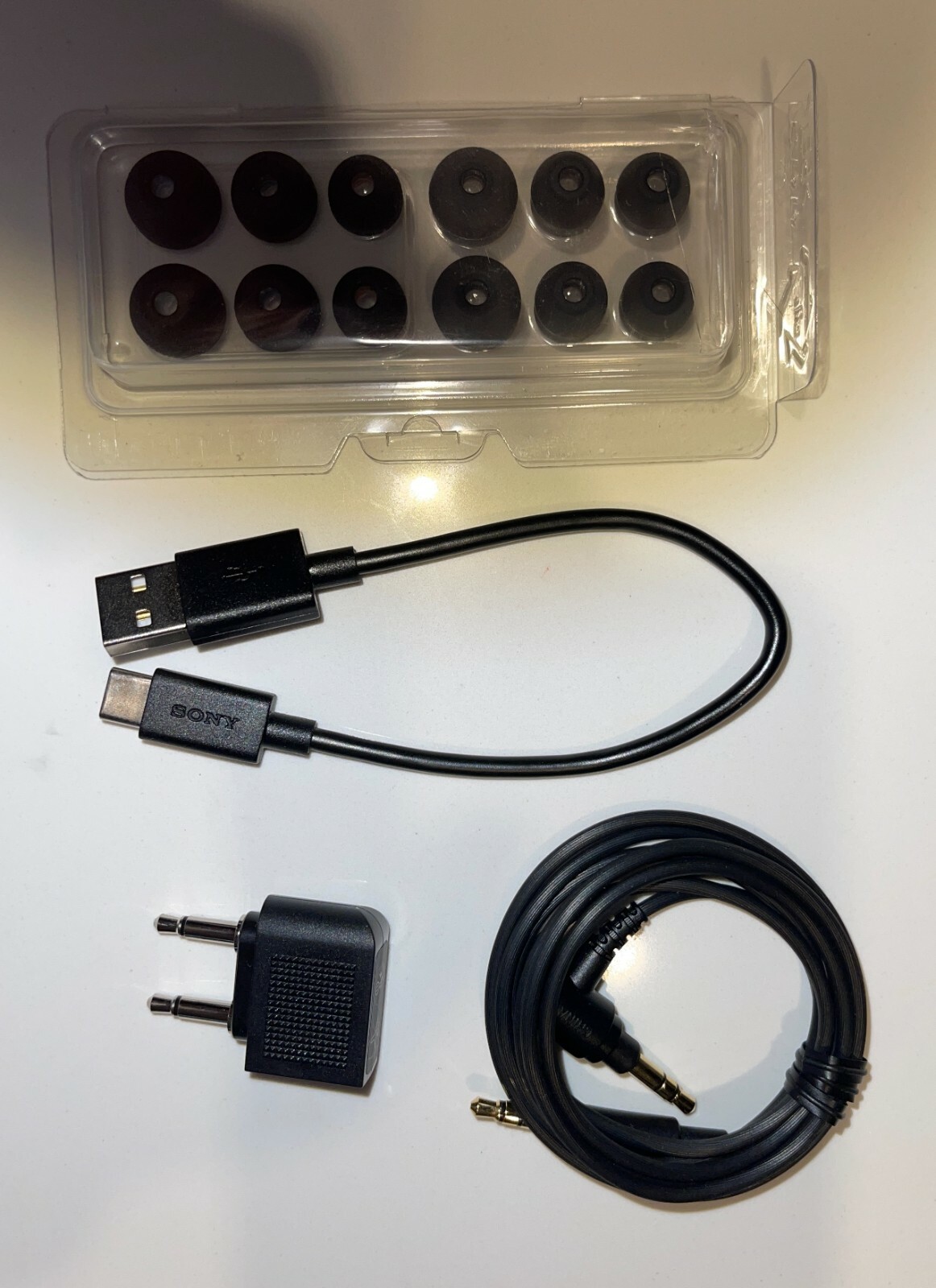 SONY WI1000XM2 BLK ACCESSORIES- Audio Cable, Bag, Earbuds, Charger ...