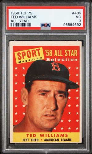 1958 Topps Ted Williams All Star #485 PSA 3 GC155 | eBay