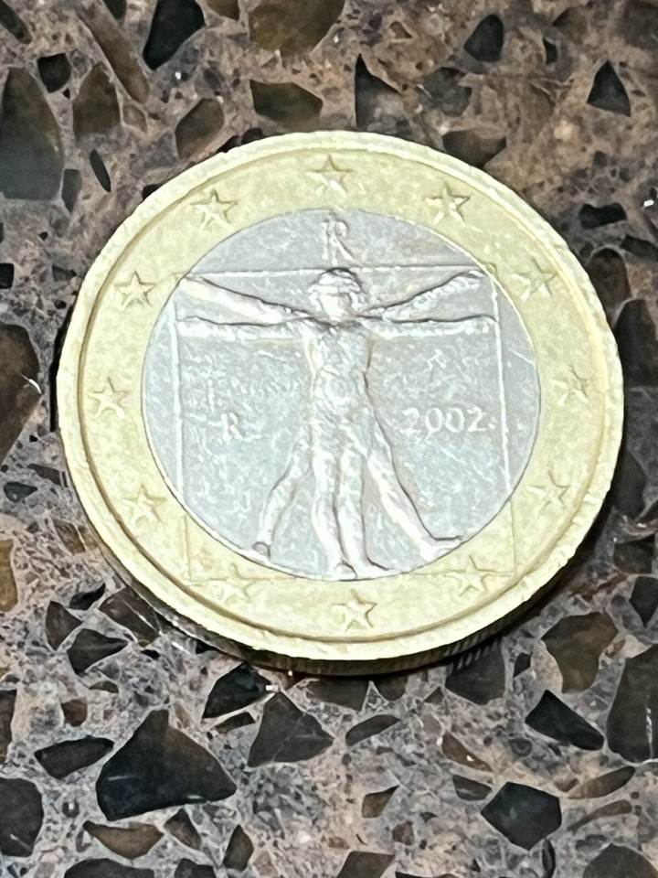 2002 R Italy 1 Euro - Vitruvian Man - Leonardo da Vinci coin- Rare | eBay