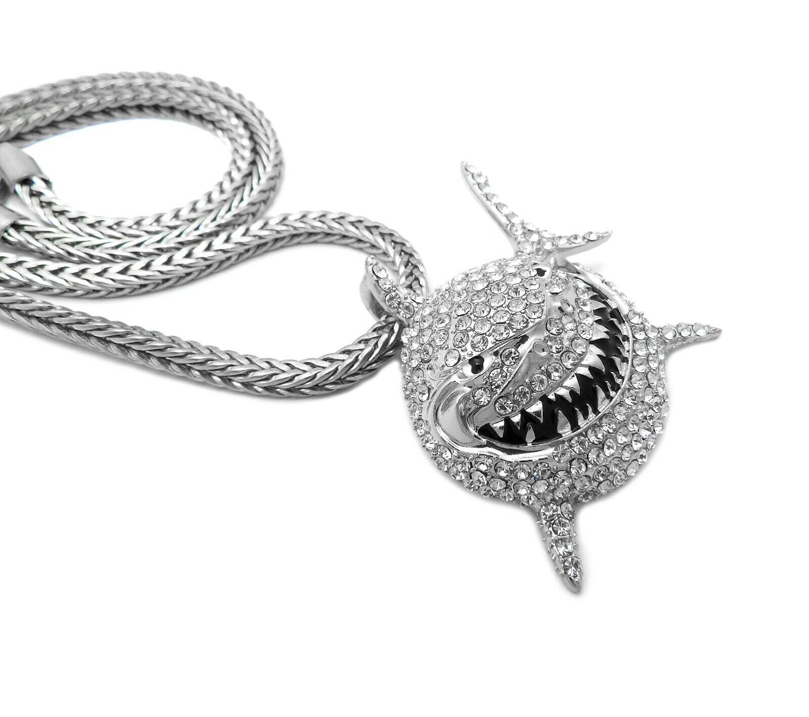 NEW ICE BLING TEKASHI 69 SHARK PIECE WITH 18" FRANCO CHAIN | eBay