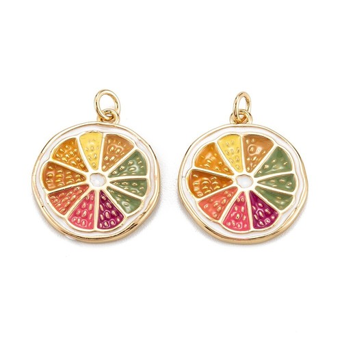 10x Enamel Lemon Charm Orange Slice Pendants for DIY Jewelry Making ...