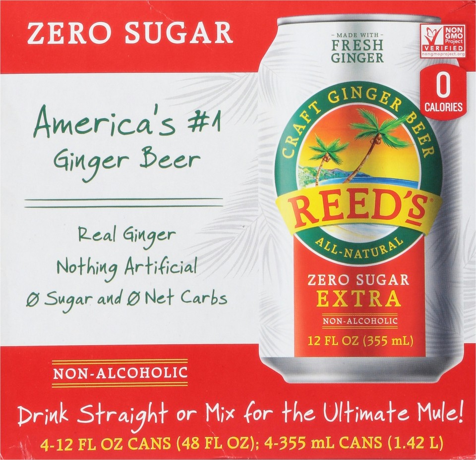 Reeds Soda 4 Pack Ginger Extra Zero | eBay