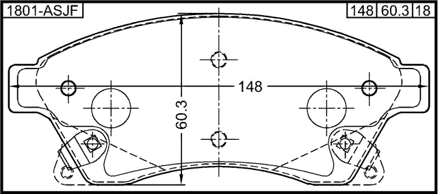1801-ASJF Febest PAD KIT, DISC BRAKE, FRONT - KIT 13301207, 13412810 ...