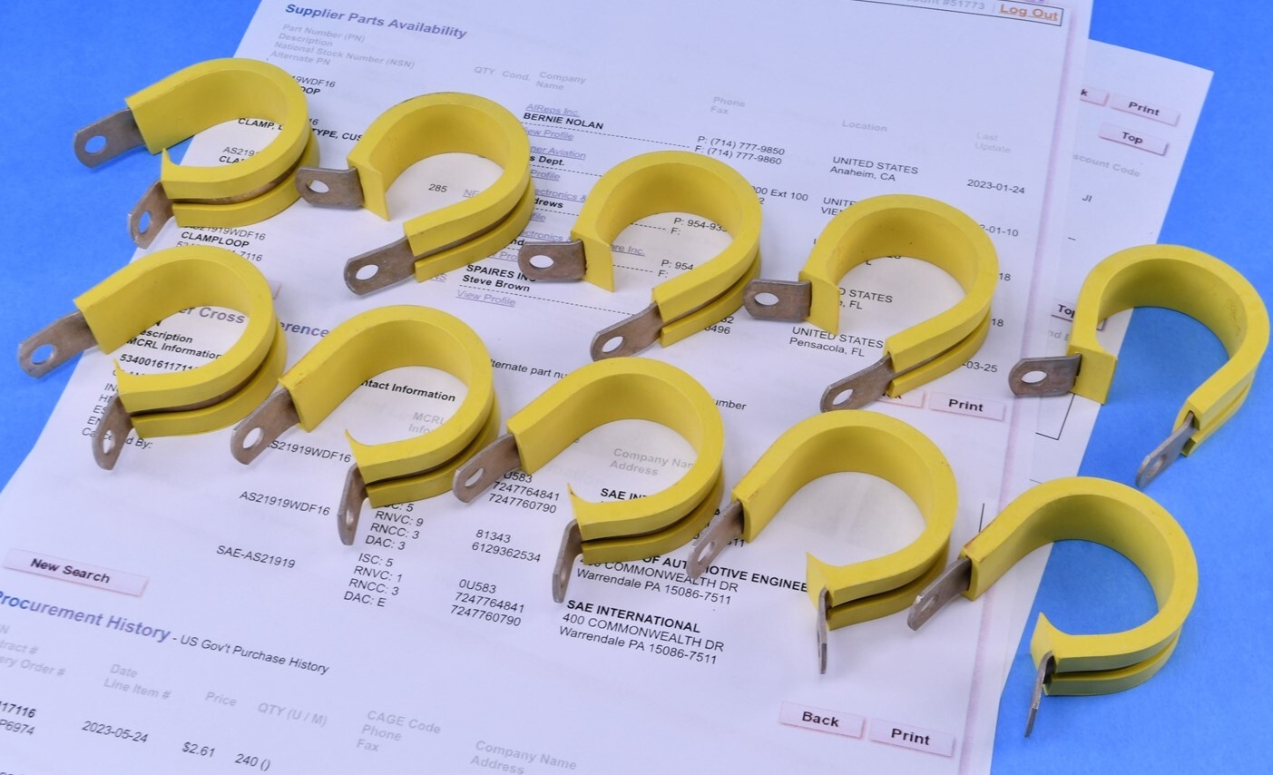 10 Pacmet Aerospace Aircraft 1" Wire Cable Hose Loop Clamp AS21919WDF16 ...