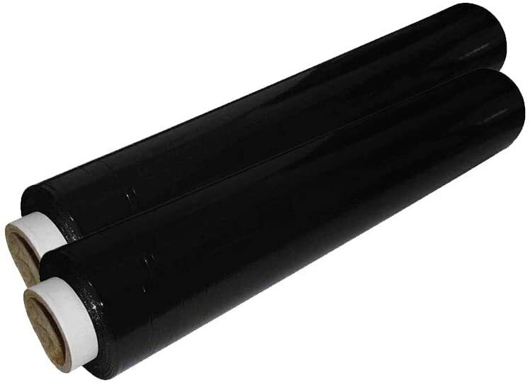 6 X STRONG ROLLS BLACK PALLET STRETCH SHRINK WRAP PARCEL PACKING CLING ...