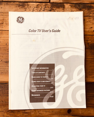 GE COLOR TV USER GUIDE 1993 25 pg Owner / User Manual *Original* | eBay