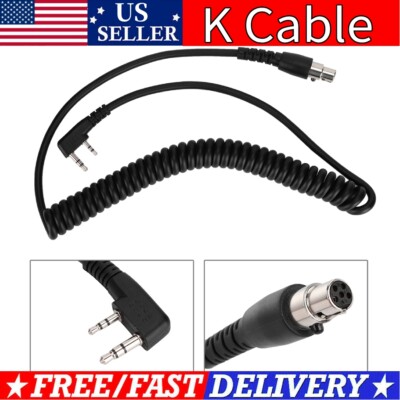 2-Pin to 5-Pin Coil Cord Cable for //Relm Two Way Radios Headsets | eBay