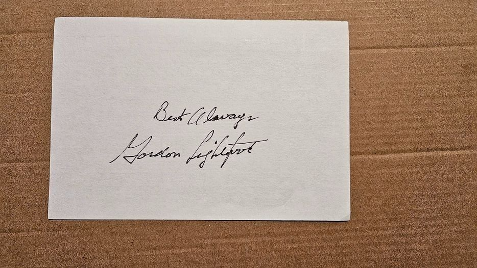 GORDON LIGHTFOOT SIGNED 4x6 INDEX CARD AUTOGRAPH | eBay