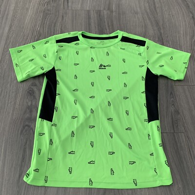 RBX toddler Boys Neon Green & Black Shoe Prints All Over T-shirt Size ...
