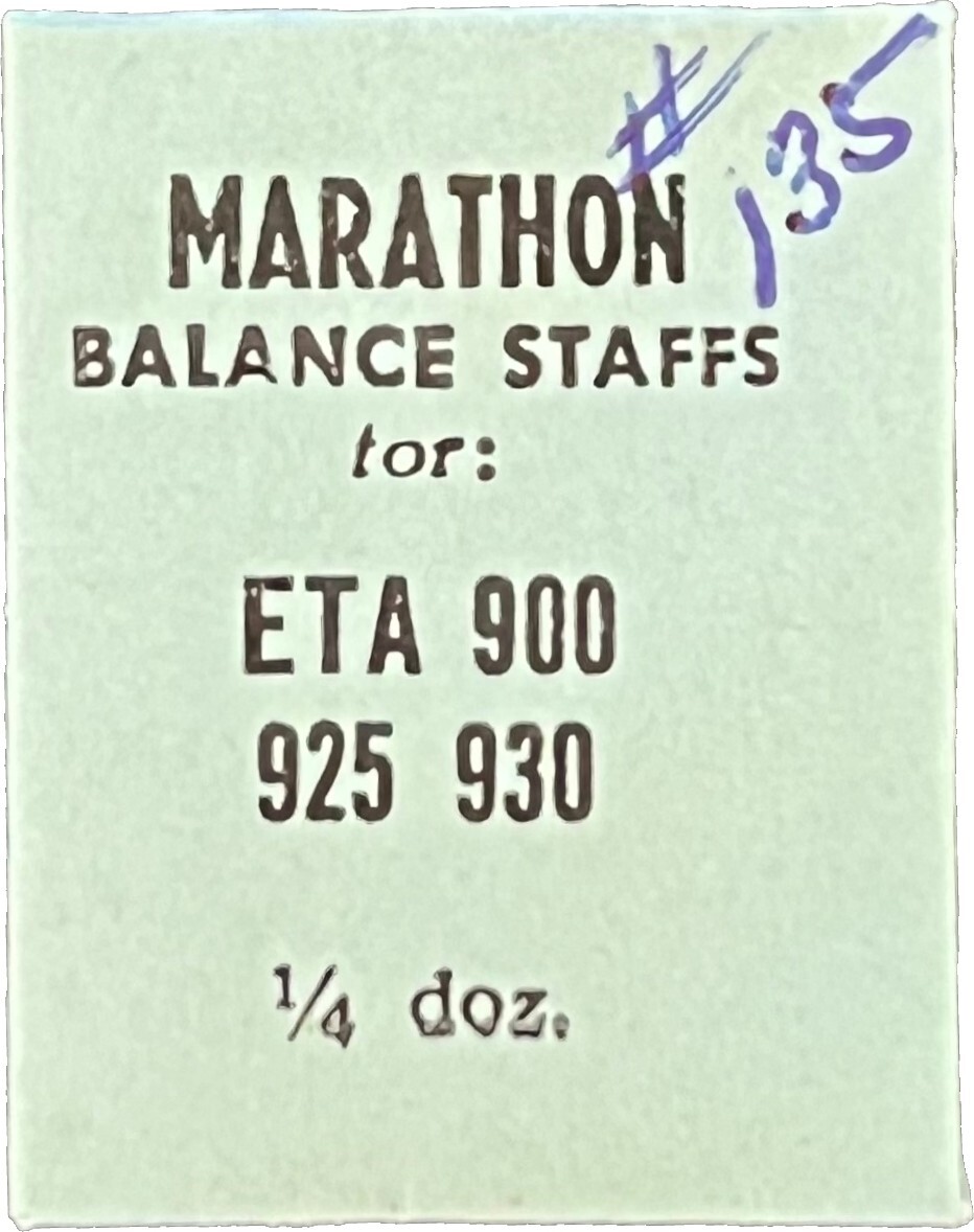 One Marathon Balance Staff for ETA 900 925 930 New Old Stock, #135 | eBay