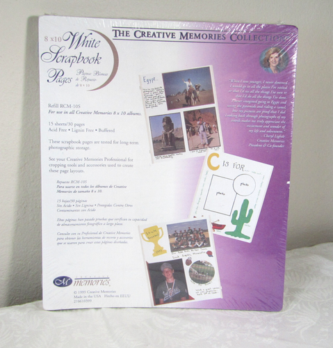 VTG NEW Creative Memories 8x10 White Scrapbook Pages Refill RCM-10S 15 Sheets | eBay