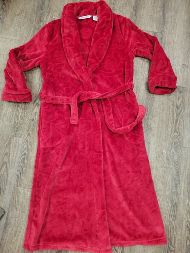 Jasmine Rose Red Plush Robe Small Pockets Pockets Soft Comfy Cozy | eBay