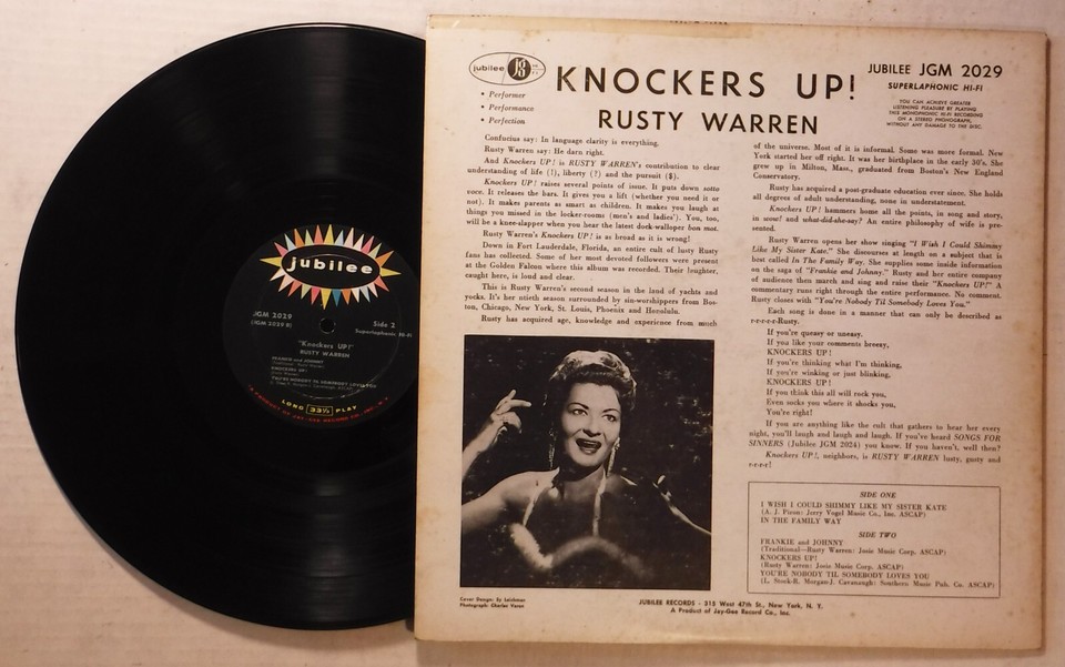 RUSTY WARREN / KNOCKERS UP! / COMEDY LP / JUBILEE MONO JGM 2029 | eBay