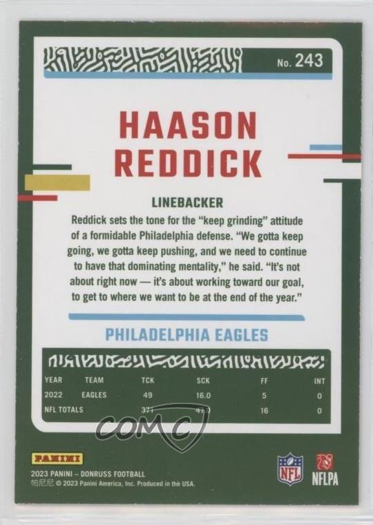 2023 Panini Donruss Press Proof Red Haason Reddick #243 0u2j | eBay