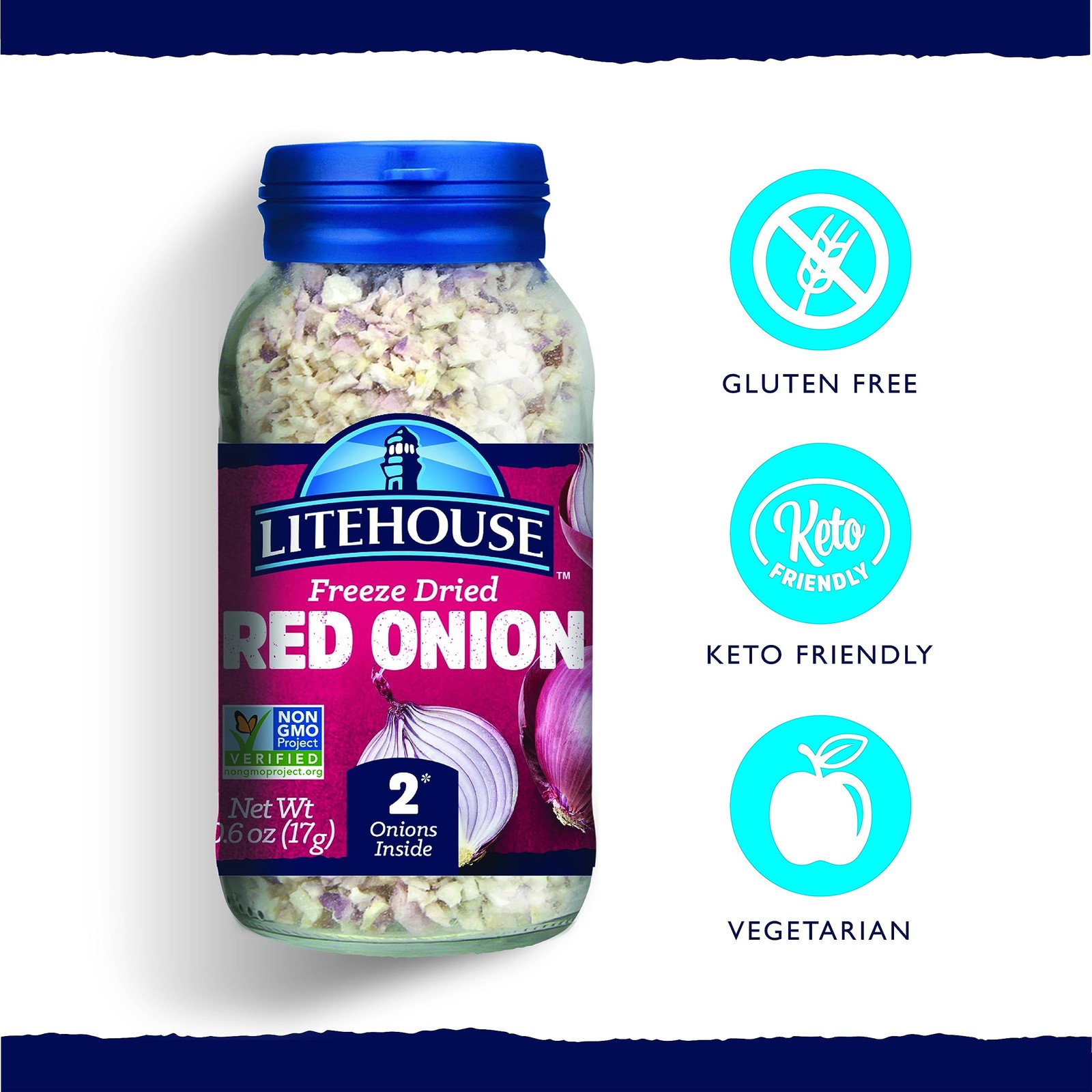 Litehouse Freeze Dried Red Onion Pack Of 3 0.6 Ounce Non Gmo Keto ...