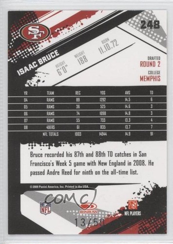 2009 Score Inscriptions Gold Zone /50 Isaac Bruce #248 HOF | eBay