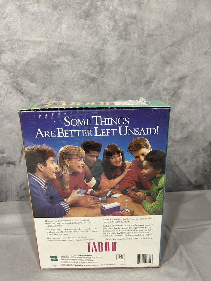 Taboo Game 1989 Complete VTG Unspeakable Fun Hasbro Family Game ...