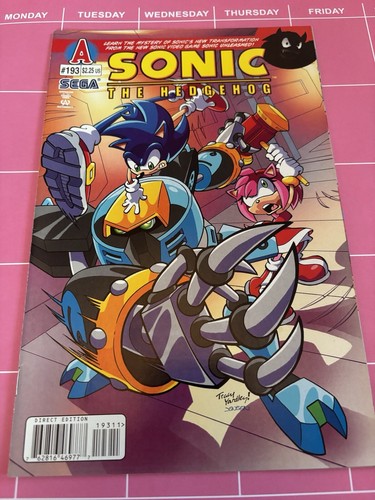 2008 ARCHIE SERIES SONIC THE HEDGEHOG #193 FN/VF AMY ROSE ISSUE COMIC ...