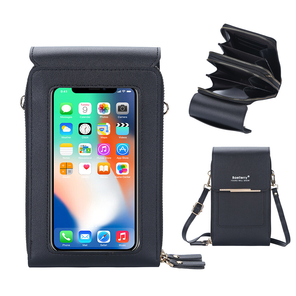 Baellerry Pu Leather Touch Screen Phone Bag Magnet Closure Convenient ...