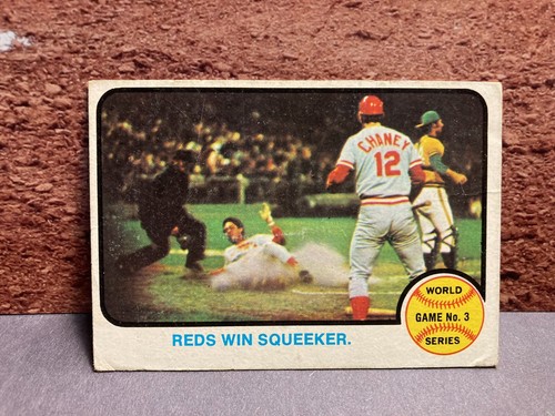 1973 Topps #205 World Series Game 3 Baseball Card Cincinnati Reds Win ...