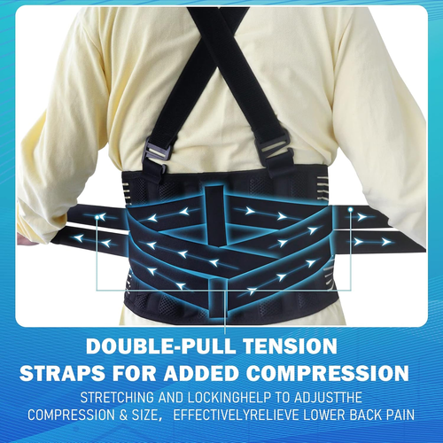 Work Back Brace with Removable Suspender Straps, Posture Corrector ...