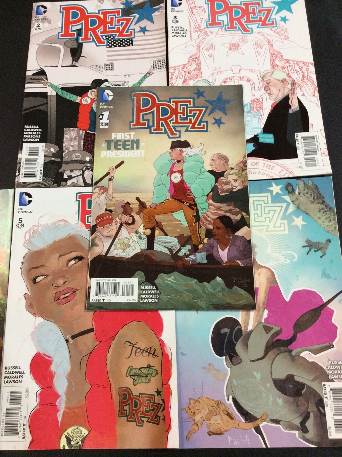 PREZ #1 - 6 Comic Book LOT FULL SERIES BEN CALDWELL ART NEW CHARACTER ...