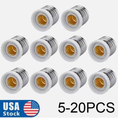 1-20Pc Light Bulb Socket Adapter Medium Base E26 to Candelabra E12 ...
