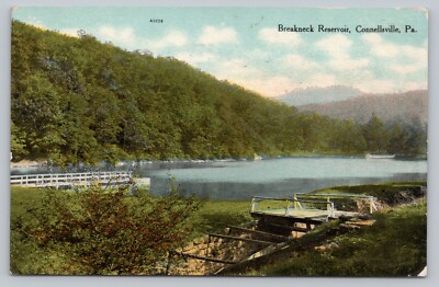 Postcard PA Connellsville Fayette County Breakneck Reservoir Rustic ...