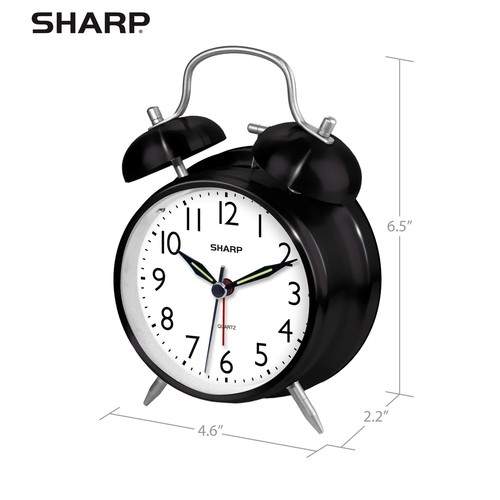 Sharp Twin Bell Alarm Clock - Loud Alarm - Great for Heavy Sleepers ...
