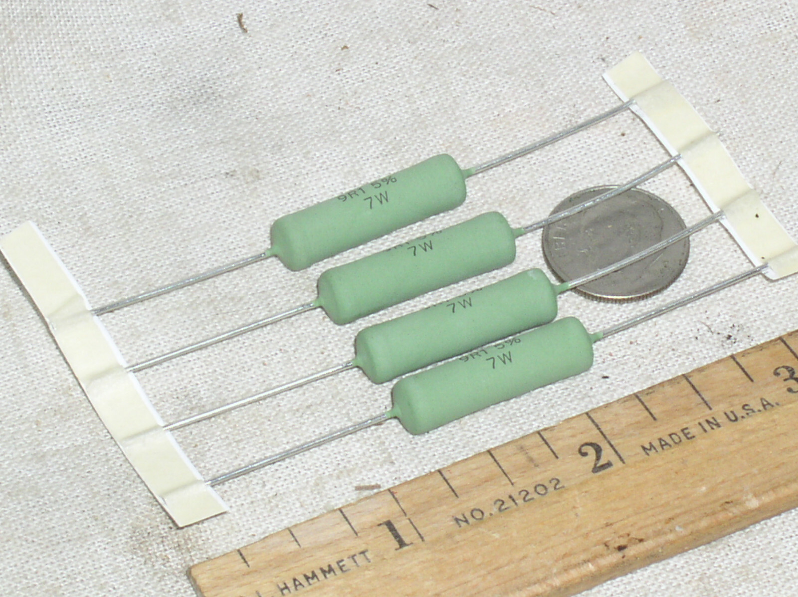 4 NEW DALE VISHAY 9.1 OHM 7W 7 WATT 5% WIREWOUND RESISTOR 9R1 AC07 ...