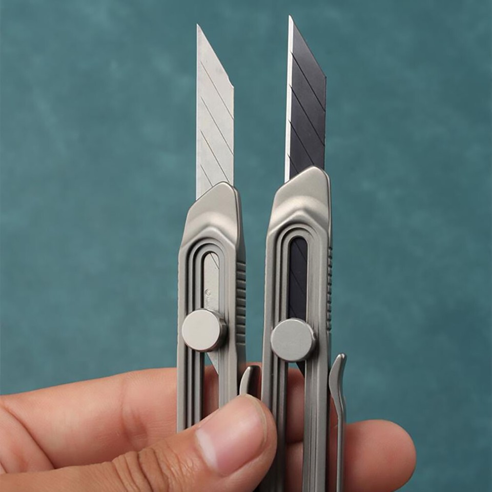Small Titanium Art Craft Utility Knife Retractable Blade Pocket Paper ...